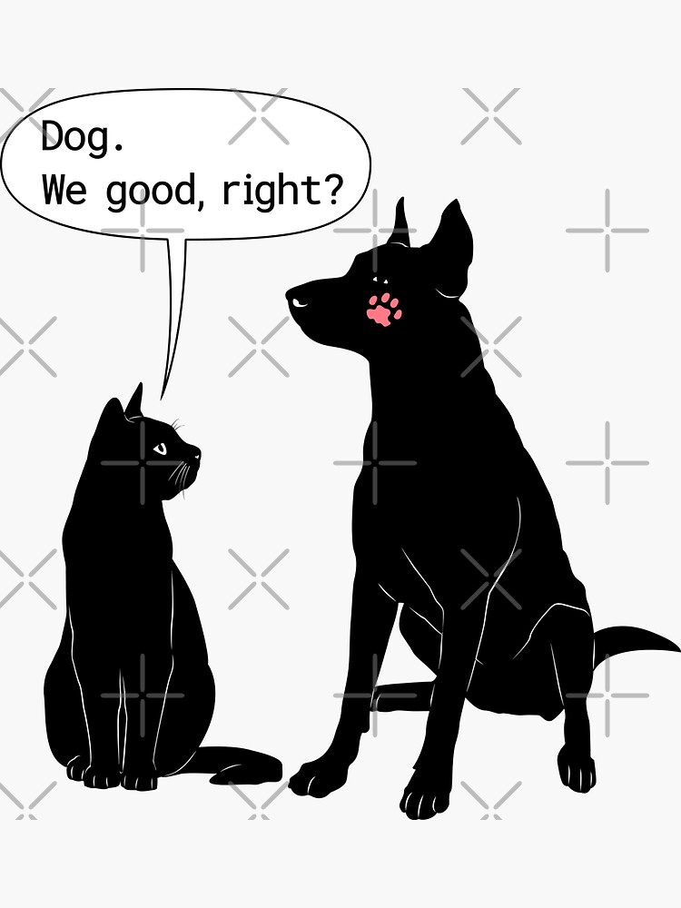 "Cat Humor Cat Slap Dog Funny Pets Dog And Cat Lovers. Dog We Good ...
