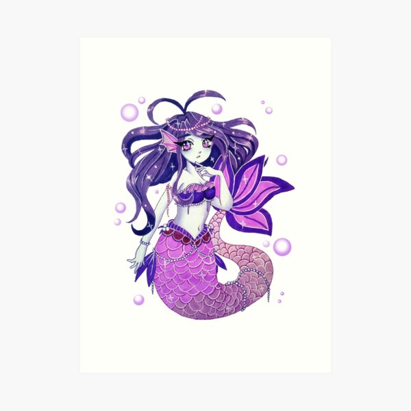 "Lavender Mermaid" Art Print for Sale by appleminte | Redbubble