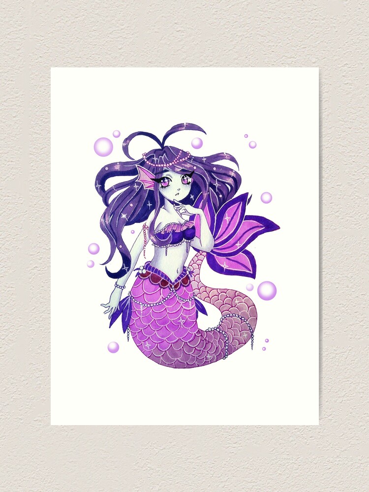 "Lavender Mermaid" Art Print for Sale by appleminte | Redbubble