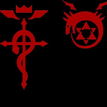 "Fullmetal Alchemist Flamel + Homonculus Logo (Red)" Sticker for Sale ...