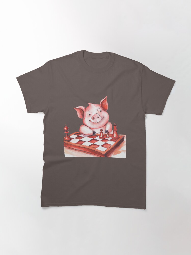 "Pig playing chess-AI generated art " Classic T-Shirt for Sale by ...