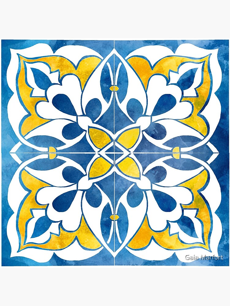 Simple Spanish Tiles Set Of 16 Tile Illustrations, Spanish Mosaic,