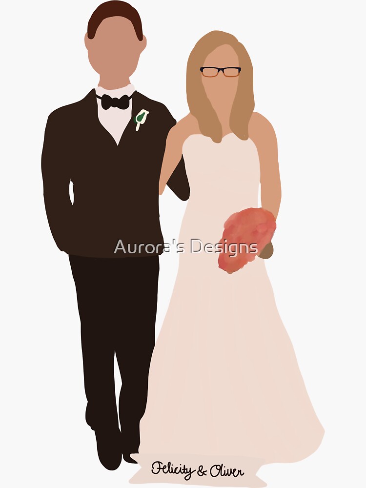 "Olicity Wedding Cake Topper" Sticker by auroraborealix | Redbubble