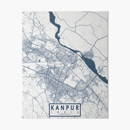 "Kanpur City Map of Uttar Pradesh, India - Coastal" Art Board Print for Sale by deMAP | Redbubble