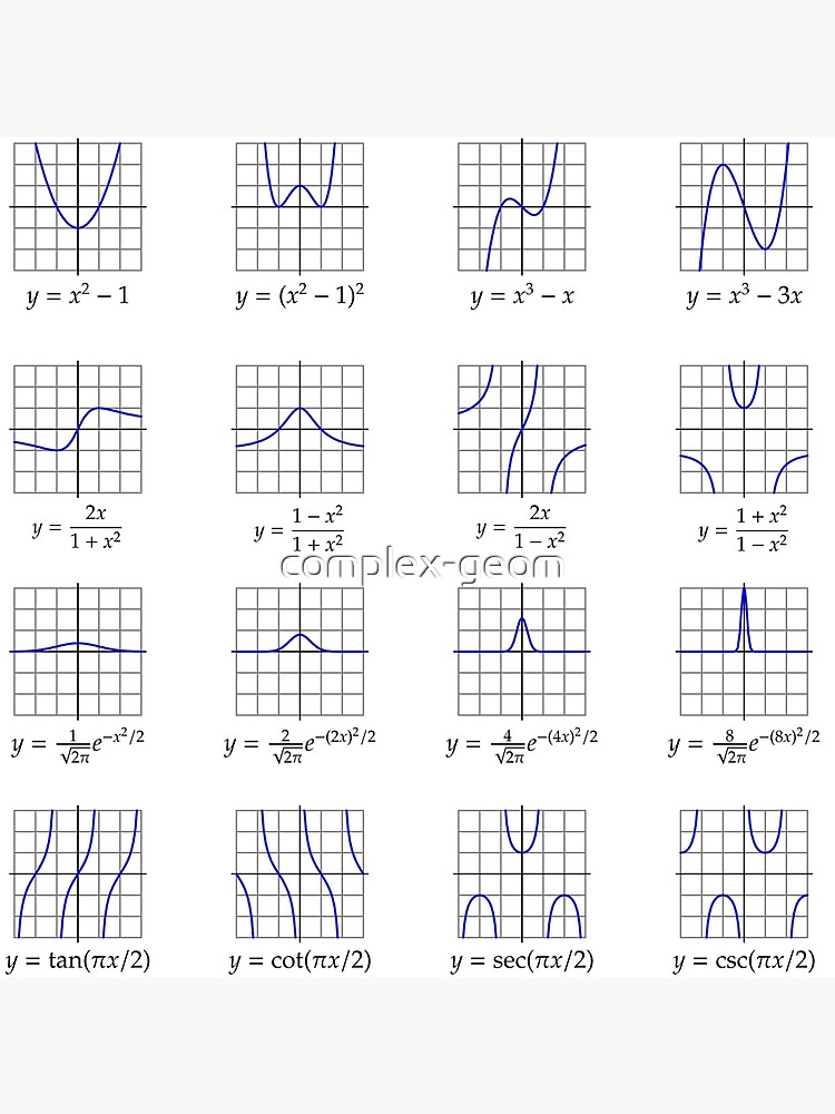 Common calculus function graphs, II Premium Matte Vertical Poster sold ... Common calculus function graphs, II Premium Matte Vertical Poster sold ...