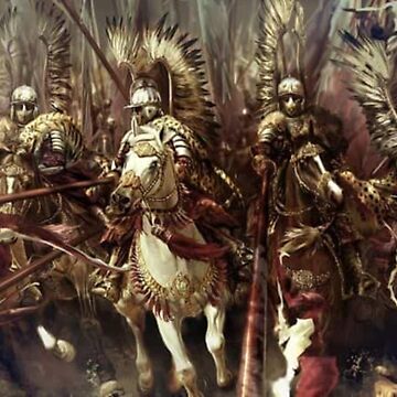 "Winged Hussar inferno charge" Sticker by JapanHeavenArt | Redbubble