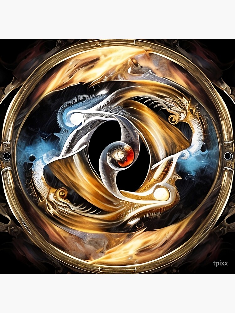 "Unique Yin Yang Art 034 Created by AI" Sticker for Sale by tpixx ...