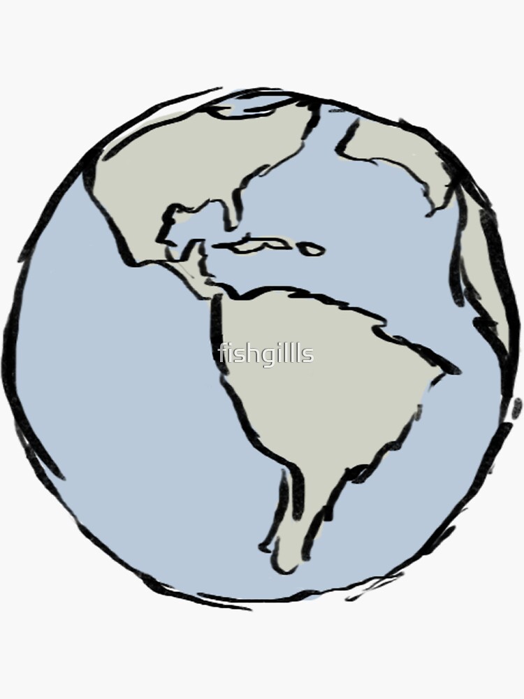 "Cute globe" Sticker for Sale by fishgillls | Redbubble