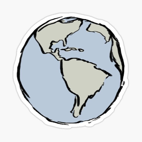 "Cute globe" Sticker for Sale by fishgillls | Redbubble