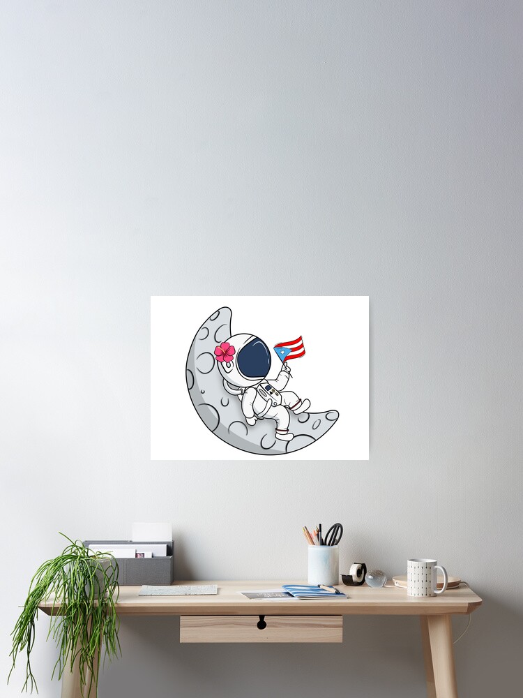 "Boricua en La Luna (F)" Poster for Sale by solcaribearts | Redbubble