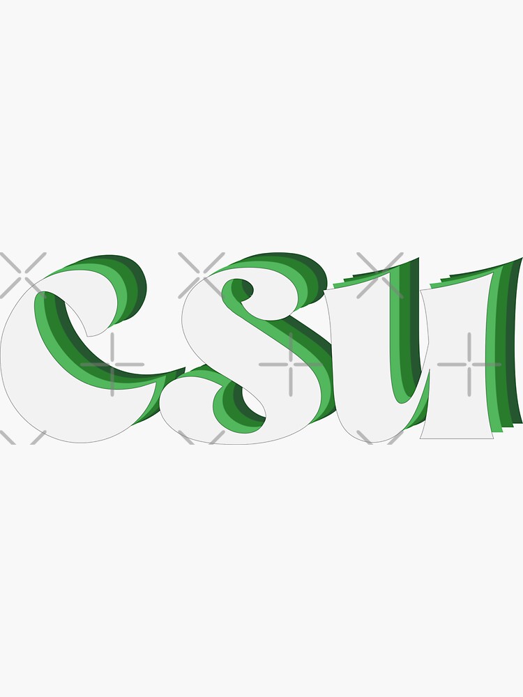 "CSU Retro Font Sticker" Sticker for Sale by efansler | Redbubble