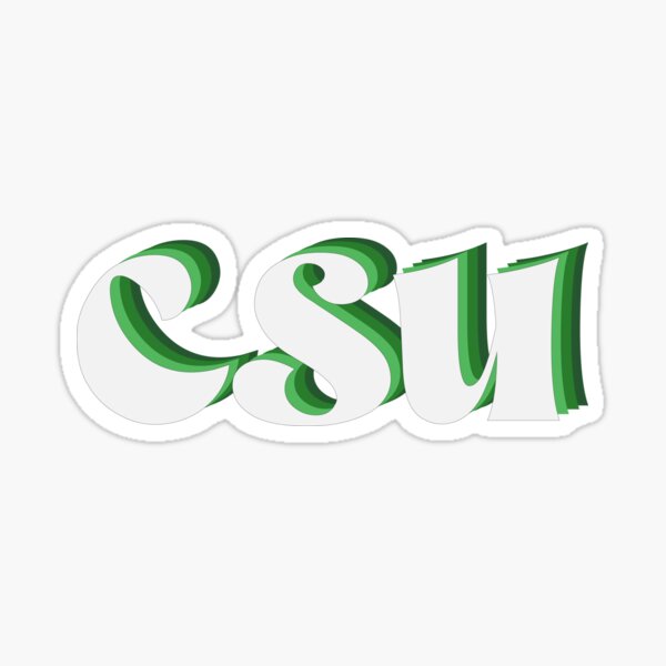 "CSU Retro Font Sticker" Sticker for Sale by efansler | Redbubble
