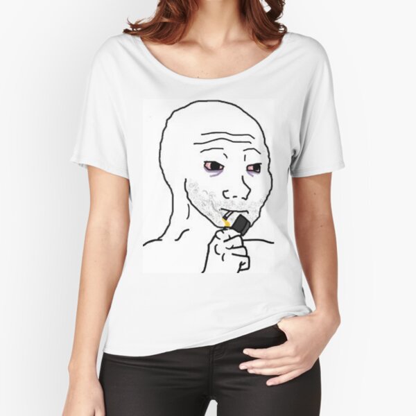 "Wojak Smoking" T-shirt by neomeme | Redbubble