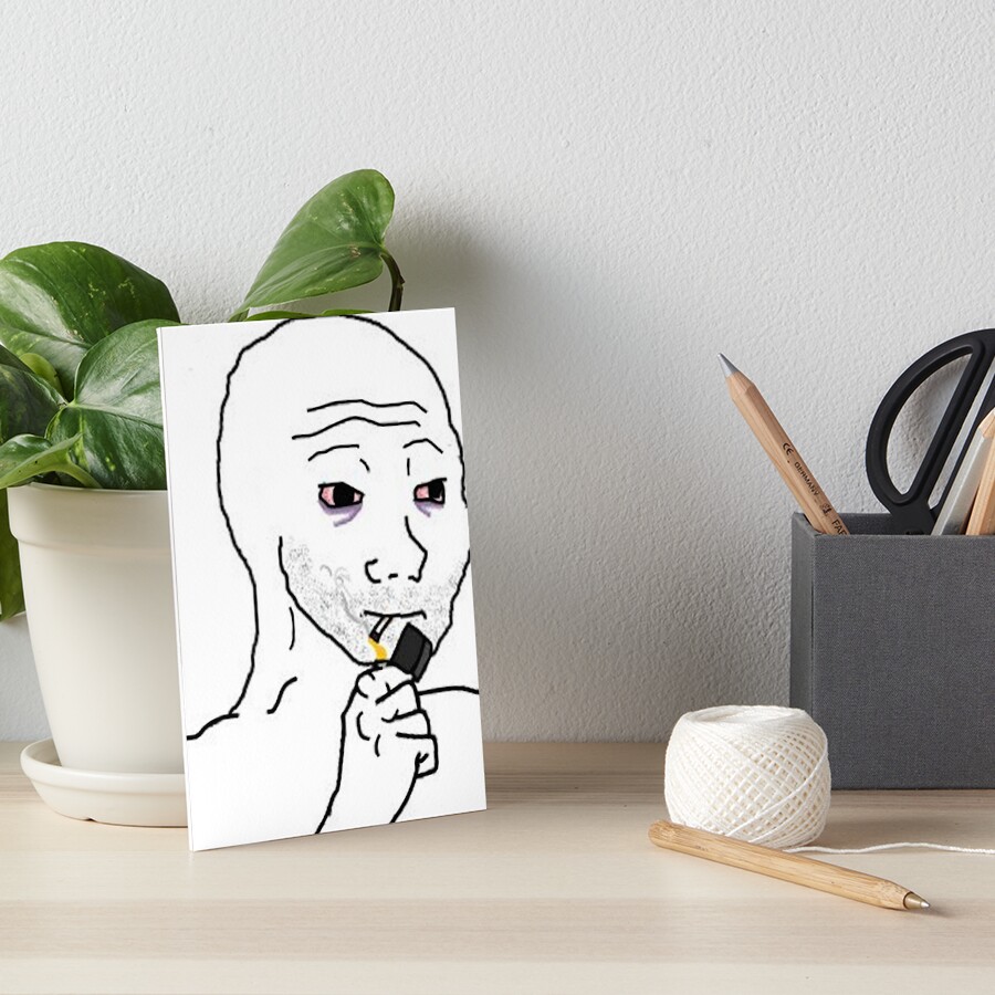"Wojak Smoking" Art Board Print for Sale by neomeme | Redbubble