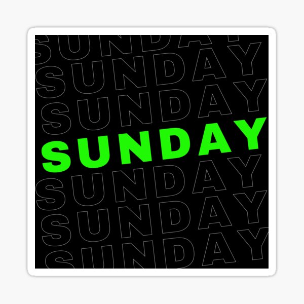 "sunday" Sticker for Sale by atabayhakan | Redbubble
