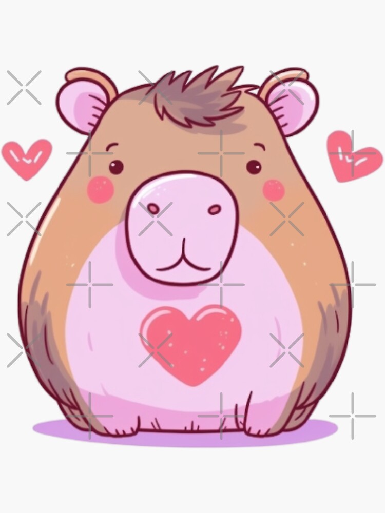 "Capybara Love Adorable Sticker" Sticker for Sale by Loveart60 | Redbubble