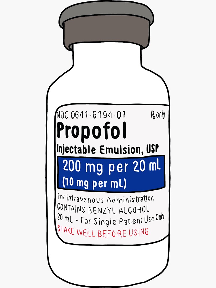 "Propofol" Sticker for Sale by elvishbooknerd | Redbubble