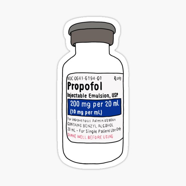 "Propofol" Sticker for Sale by elvishbooknerd | Redbubble