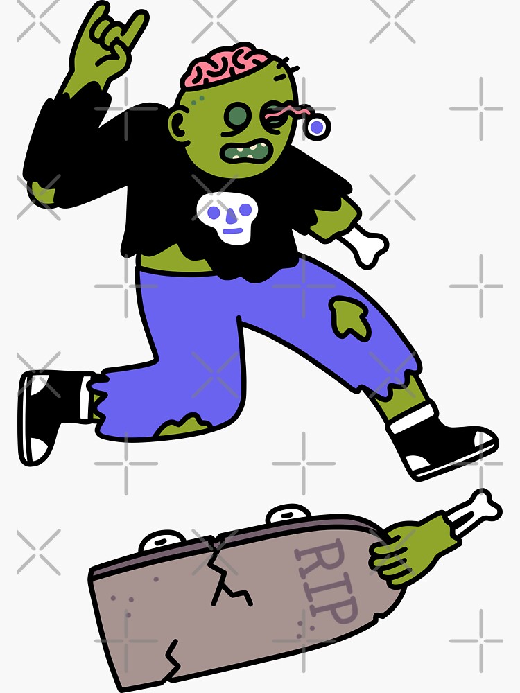 "RAD IN PEACE ZOMBIE" Sticker for Sale by obinsun | Redbubble