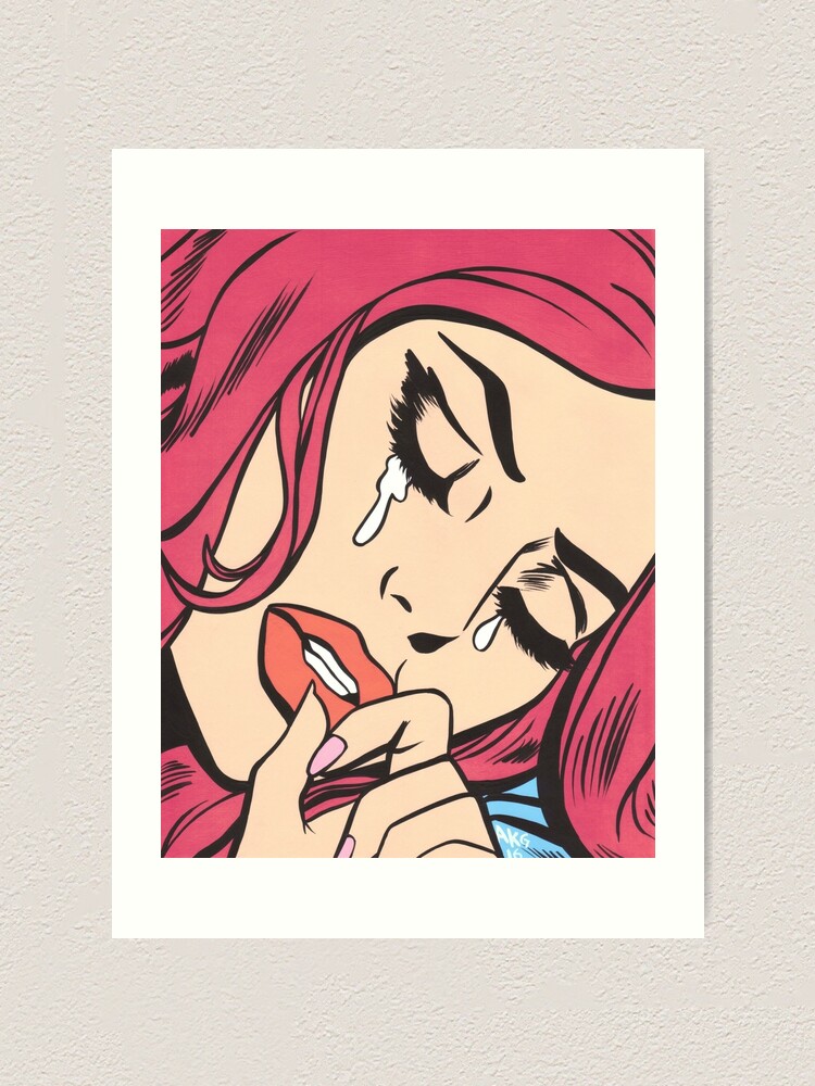 "Pink Crying Comic Girl" Art Print by turddemon | Redbubble
