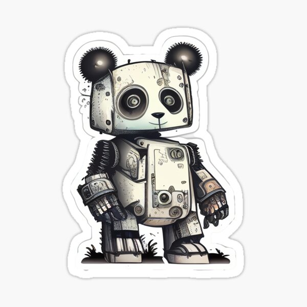 "Robot Panda Bear Sticker" Sticker for Sale by BrinaandPops | Redbubble