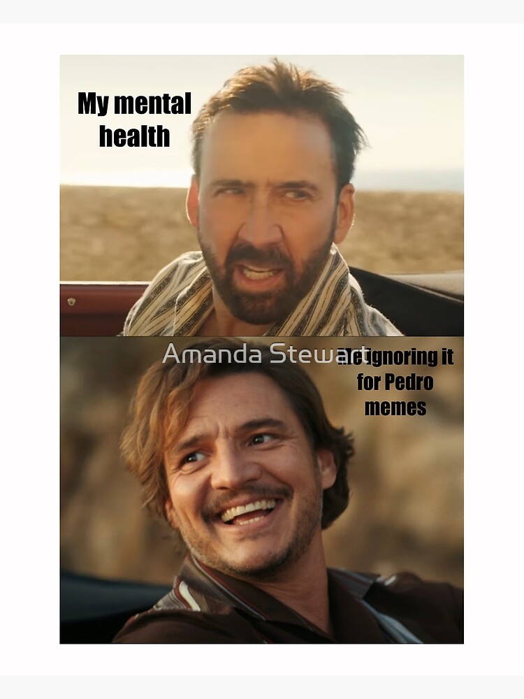 Poster for Sale avec l'œuvre « Pedro Pascal & Nicolas Cage Meme » de l ...