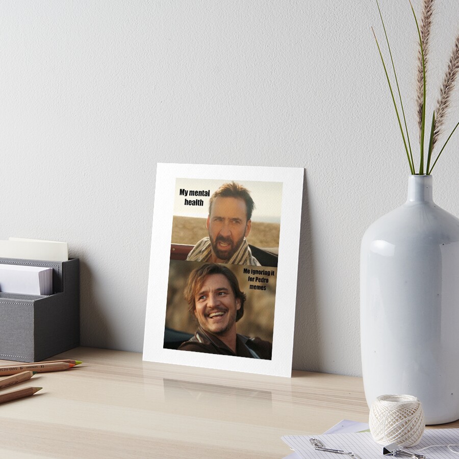 "Pedro Pascal & Nicolas Cage Meme" Poster for Sale by Amanda Stewart ...