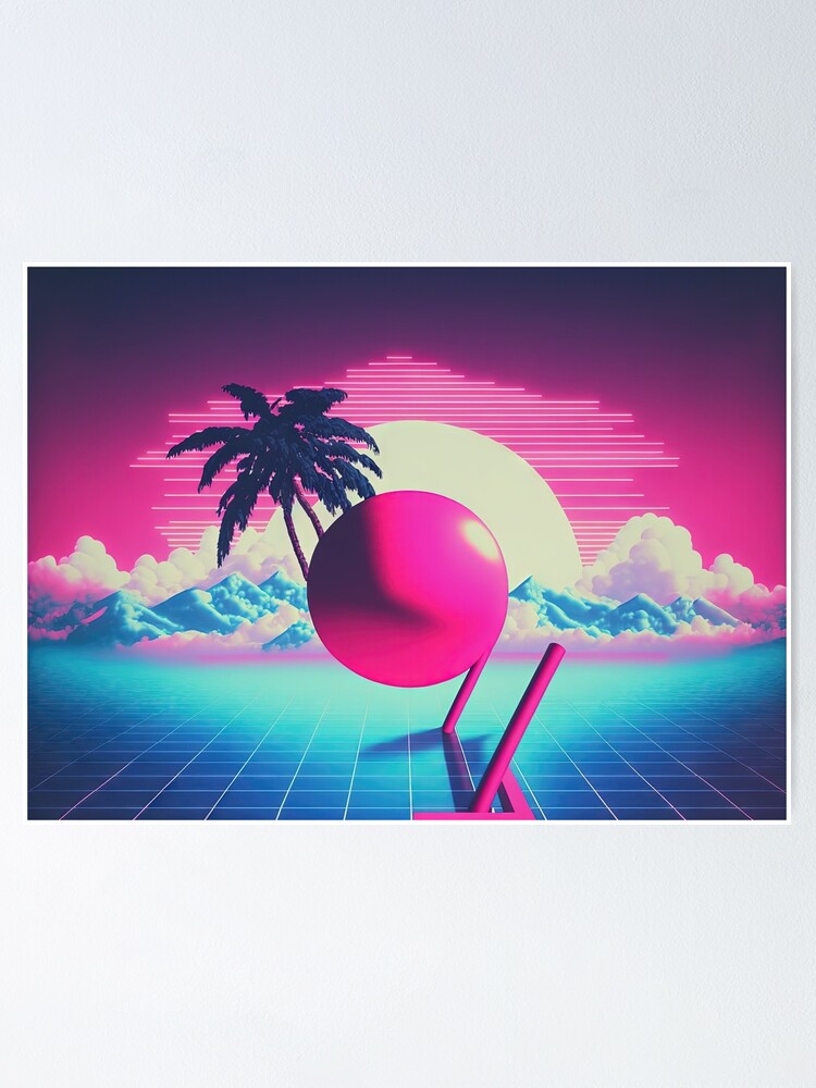 "Virtual Utopia: A Vaporwave Landscape of Dreams" Poster for Sale by ...