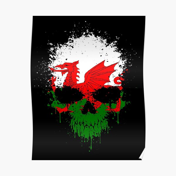 "Chaotic Welsh Flag Splatter Skull" Poster for Sale by JeffBartels ...