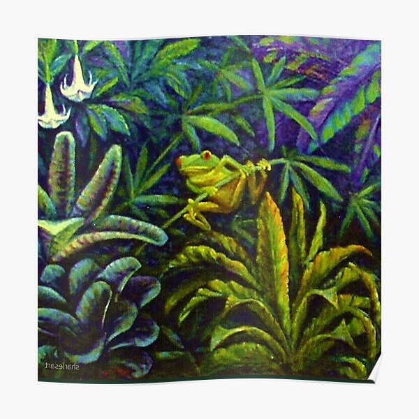 "RED EYED GREEN TROPICAL TREE FROG" Poster by sharlesart | Redbubble