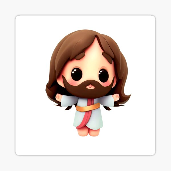 "AI Art Cute Kawaii Jesus" Sticker for Sale by Artist4God | Redbubble