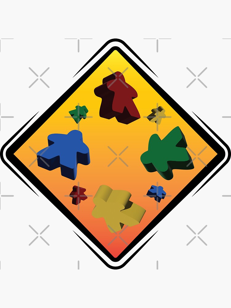 "Meeples Ahead sign" Sticker for Sale by Joshenaniganss | Redbubble