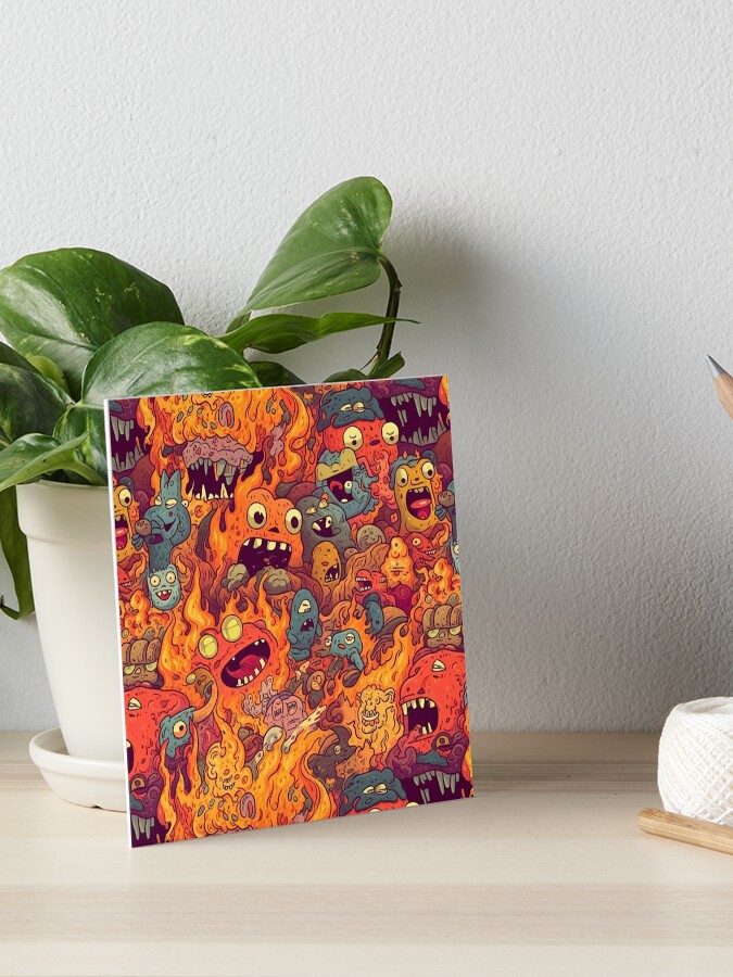 ""This Is Fine" Hellscape - Repeating Pattern of Adorable, Demented ...