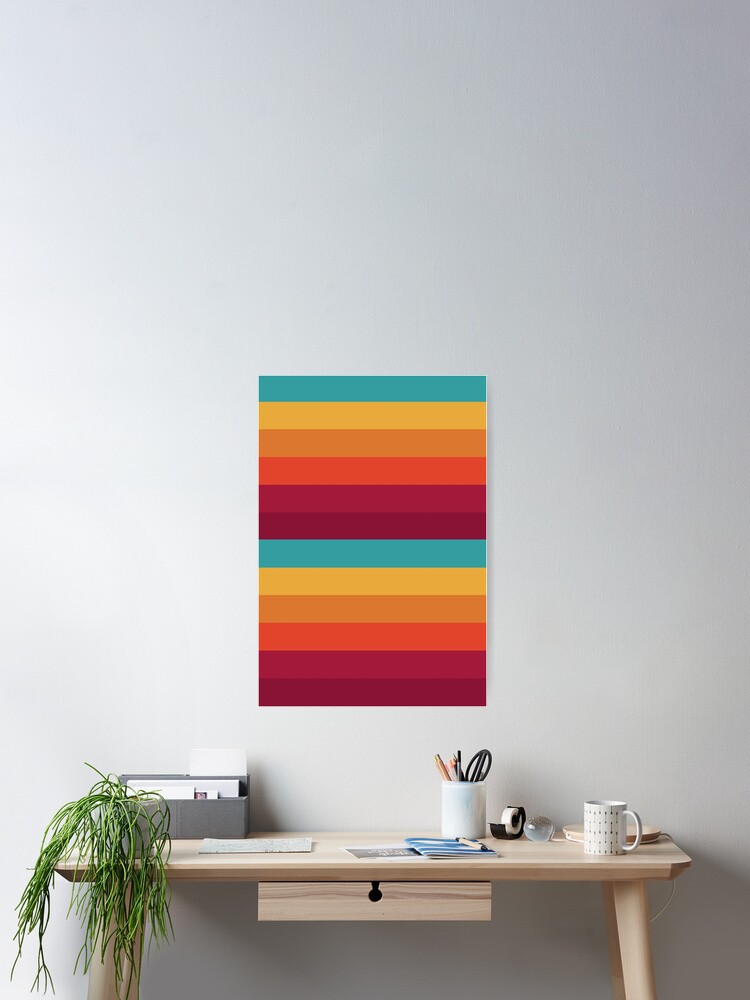 "RETRO 1960s COLOR PALETTE, 60s COLORS STRIPES, " Poster for Sale by ...