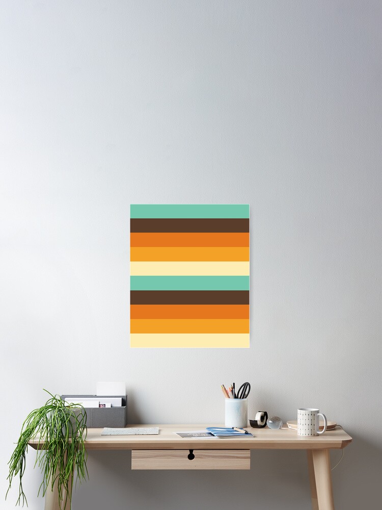"RETRO 1970s COLOR PALETTE, 70s COLORS STRIPES, " Poster for Sale by ...