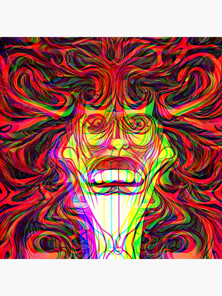 "psychedelic laughter in grotesque" Sticker for Sale by weirdove ...