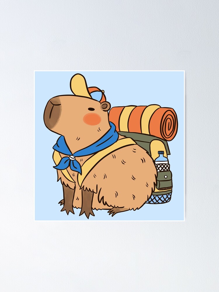 "Cute capybara ready for camping " Poster for Sale by Yarafantasyart ...