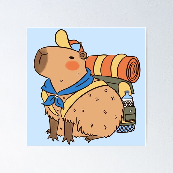 "Cute capybara ready for camping " Poster for Sale by Yarafantasyart ...
