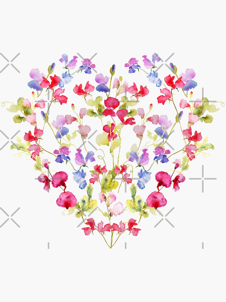 "Sweet pea heart" Sticker for Sale by RSHarts | Redbubble