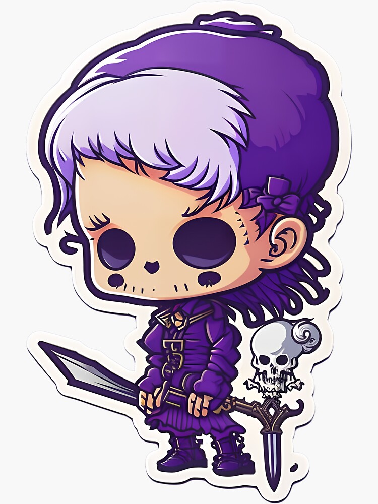"Cute Chibi Skeleton Adventurer SkullGirl" Sticker for Sale by ...