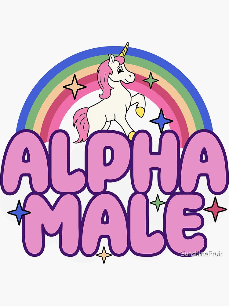 "Alpha Male " Sticker for Sale by SunshineFruit | Redbubble