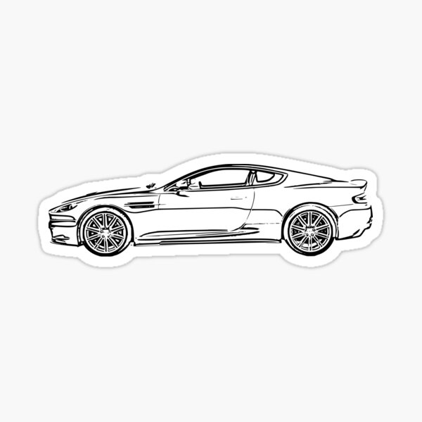 "Aston Martin DBS - Aston Martin DBS outiline design" Sticker for Sale ...
