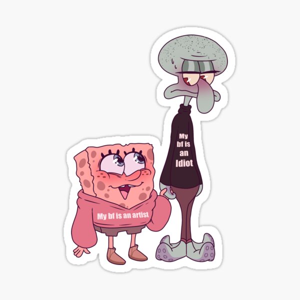 "SpongeBob and Squidward" Sticker for Sale by KushDoll | Redbubble