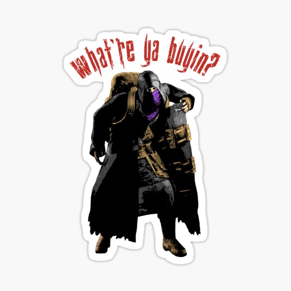 "Resident Evil 4 Merchant" Sticker for Sale by Power Up Prints | Redbubble