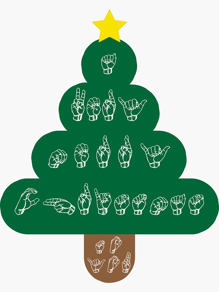 "ASL - A Very Merry Christmas To You - Sign Language" Sticker by ...