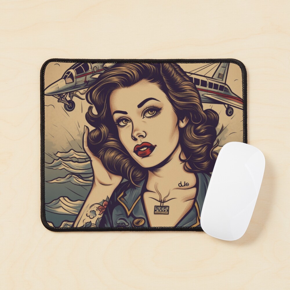 "Neo Traditional American Sailor Jerry Girl and Planes Tattoo" Art ...
