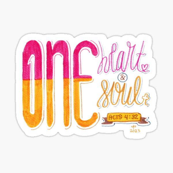 "Acts 4:32 | Book of Acts | Bible Verse" Sticker for Sale by jempelayo ...