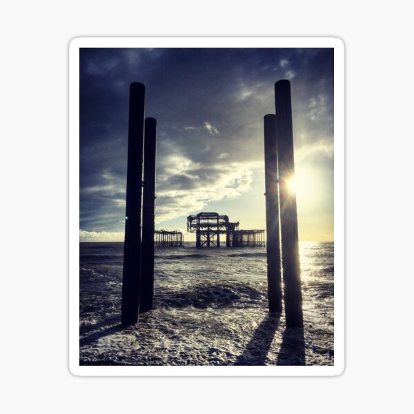 "West Pier and Pillars" Sticker by andybroomfield | Redbubble