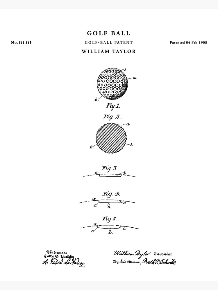 "Golf ball Patent Drawing Blueprint" Photographic Print for Sale by ...
