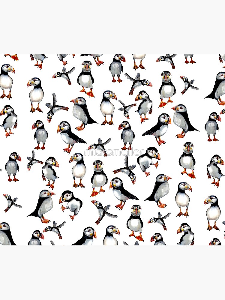 "Puffins Pattern" Throw Blanket for Sale by miarsmoller | Redbubble